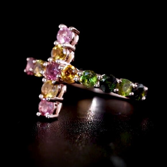 Jewelry | Multitourmaline Cross Ring | Poshmark